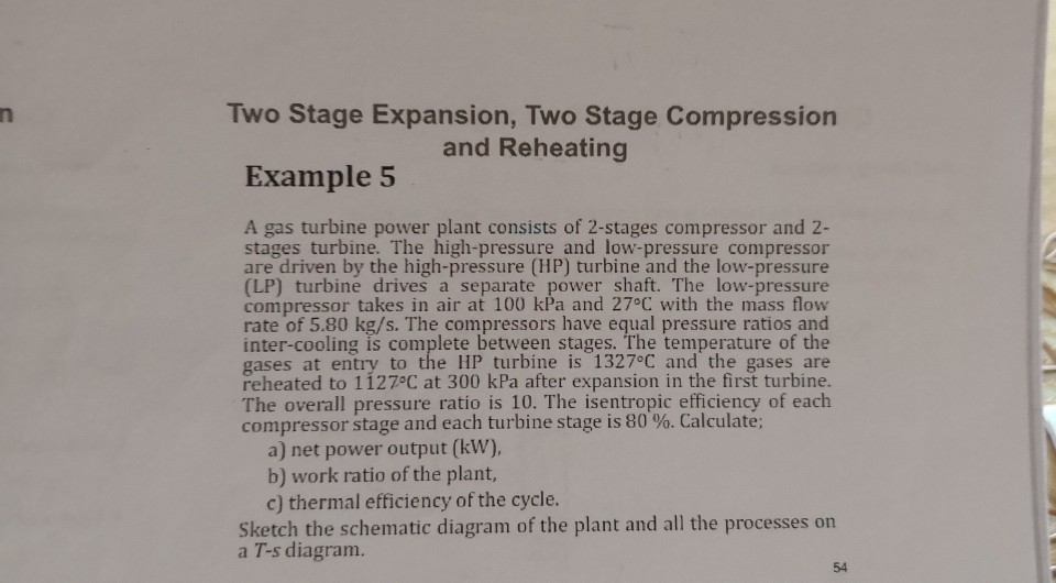 Solved Two Stage Expansion, Two Stage Compression and | Chegg.com