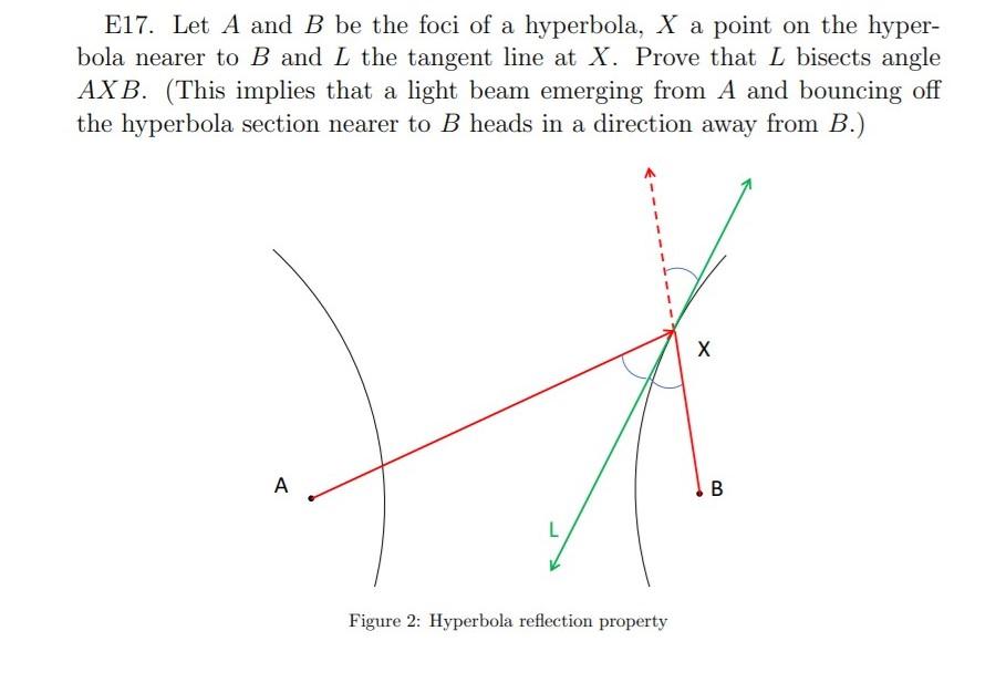 Solved E17. Let A and B be the foci of a hyperbola, X a | Chegg.com