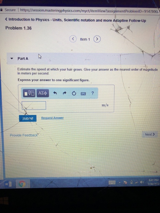 Solved 슬 Secure https/ session mastenngphysics.com/myct item | Chegg.com