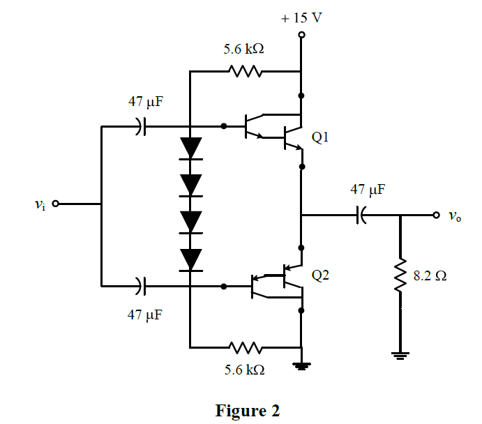 Solved a. Refer to Class AB power amplifier in Figure 2. If | Chegg.com