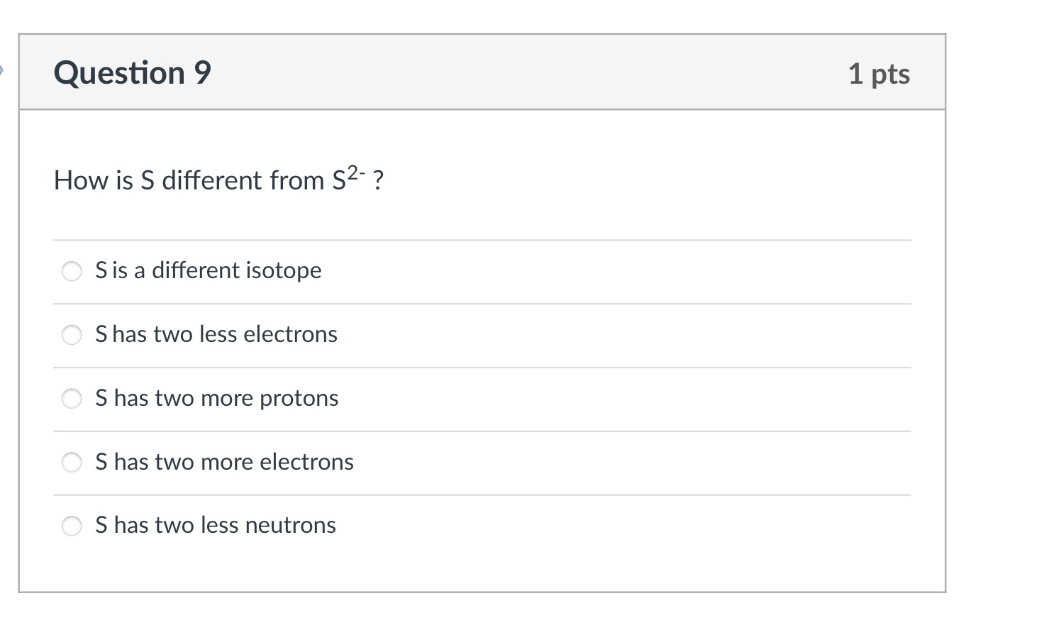 Solved How is S different from S2− ? S is a different | Chegg.com