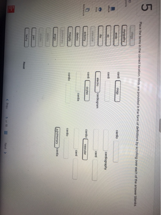 Place the terms in the correct location Hints are | Chegg.com