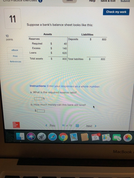 Solved Saveu Help Save & Exit Submit Check my work 11 | Chegg.com