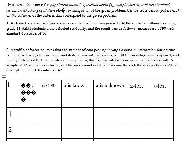 Solved SUBJECT: STATISTICS AND PROBABILITY Directions: | Chegg.com