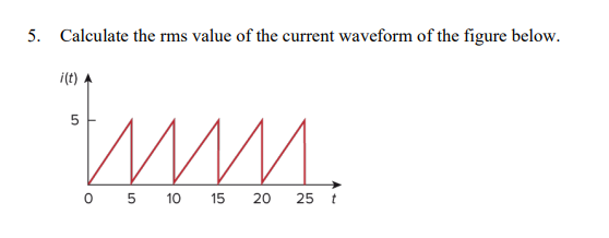 Solved 5. Calculate the rms value of the current waveform of | Chegg.com