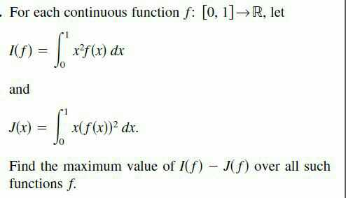 Solved For each continuous function f: [0, 1]R, let 1(f) = | | Chegg.com