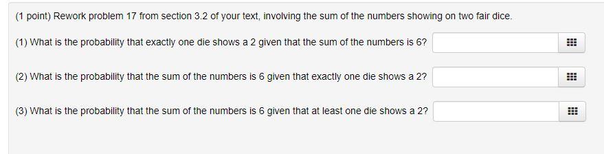 Solved (1 point) Rework problem 17 from section 3.2 of your | Chegg.com