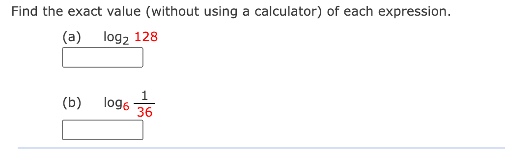 Solved Find the exact value (without using a calculator) of | Chegg.com