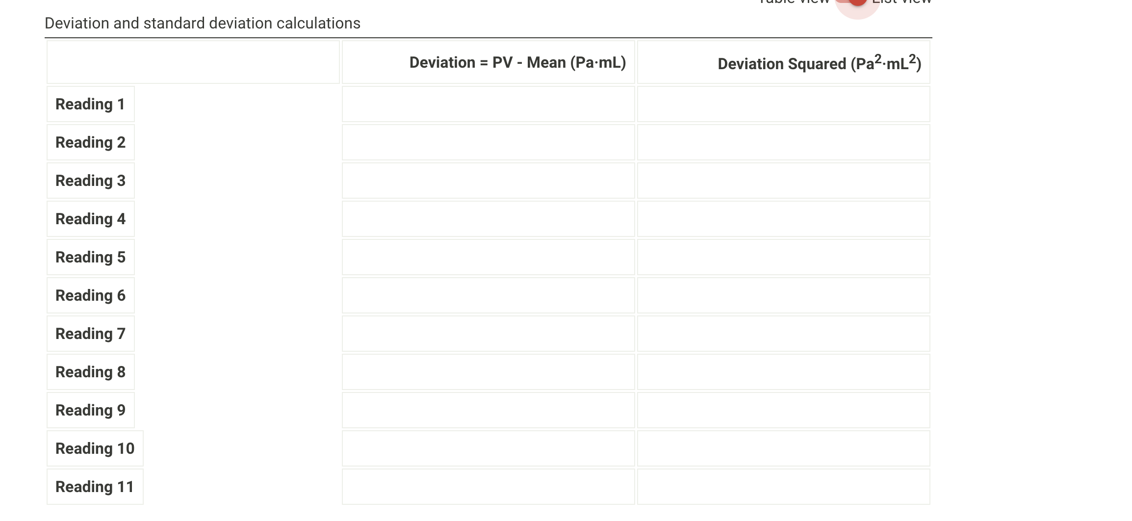 Deviation and standard deviation calculations | Chegg.com