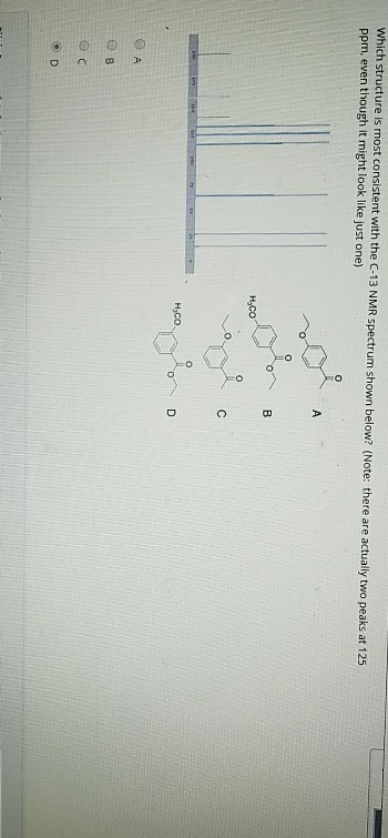 Solved Which structure is most consistent with the C-13 NMR | Chegg.com