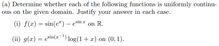Solved (a) Determine whether each of the following functions | Chegg.com