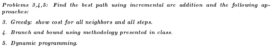 Solved Problems 3, 4, and 5 refer to the asymmetrical TSP | Chegg.com