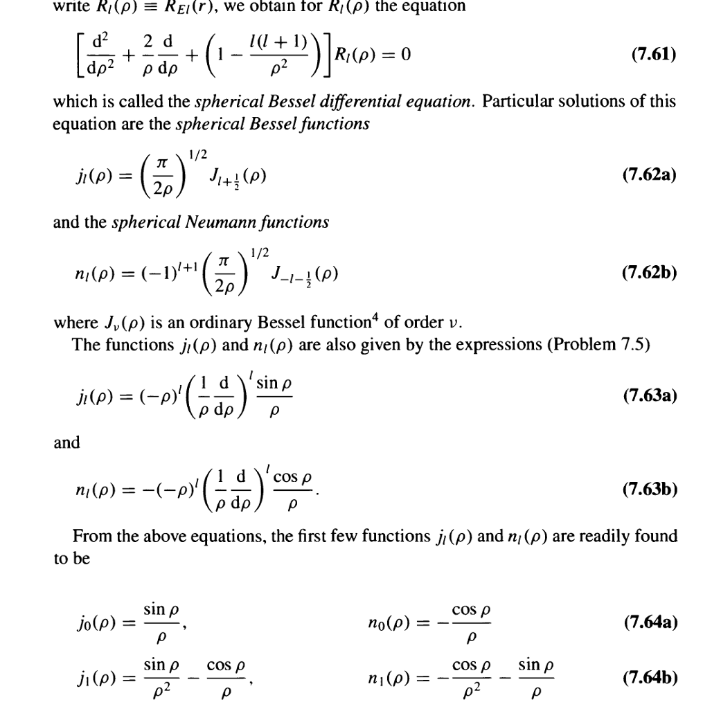 Solved 7.5 Prove that the spherical Bessel and Neumann | Chegg.com