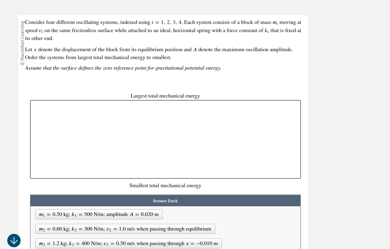 Solved Donsider four different oscillating systems, indexed | Chegg.com