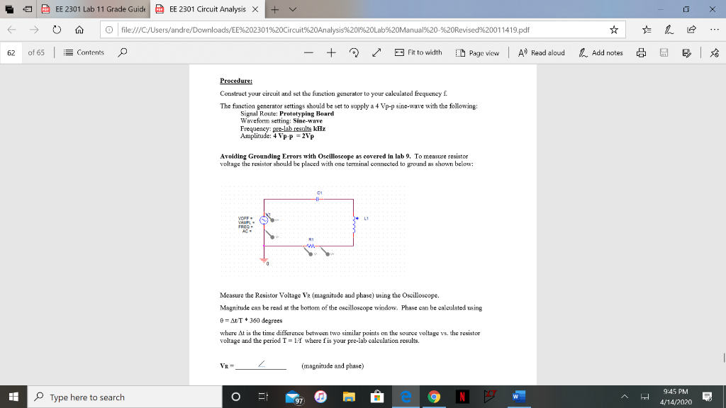 - EE 2301 Lab 11 Grade Guide B EE 2301 Circuit | Chegg.com