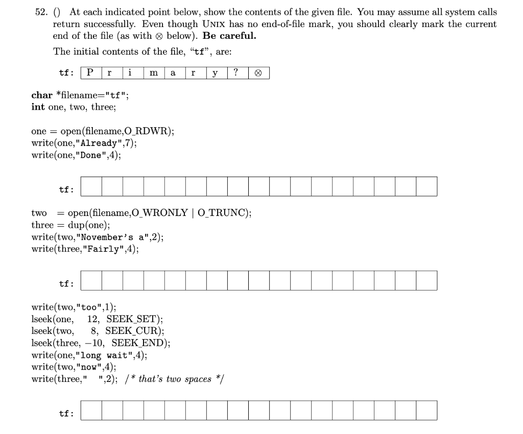 52. () At each indicated point below, show the | Chegg.com