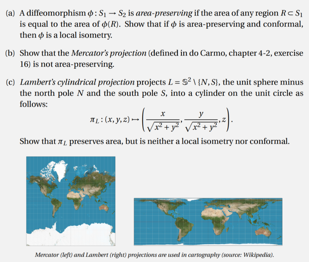(a) A diffeomorphism : S1 S2 is area-preserving if | Chegg.com