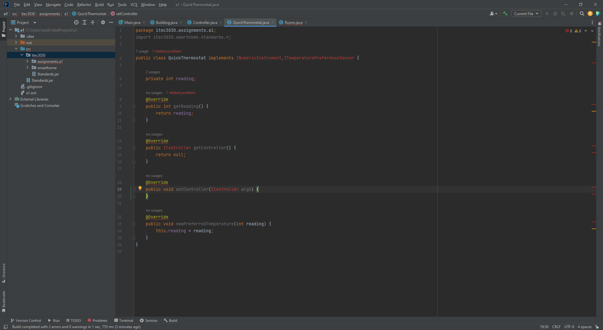 Solved c) itec3030>assignments > a 1 (C) Main >⊙p C) | Chegg.com