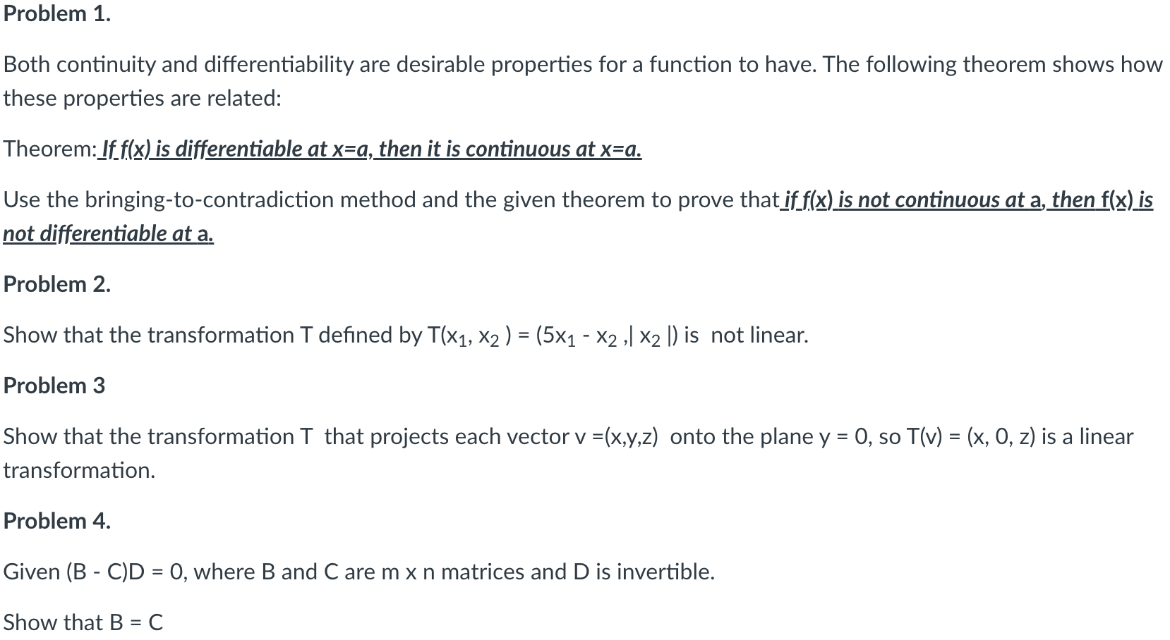 Solved Both continuity and differentiability are desirable | Chegg.com