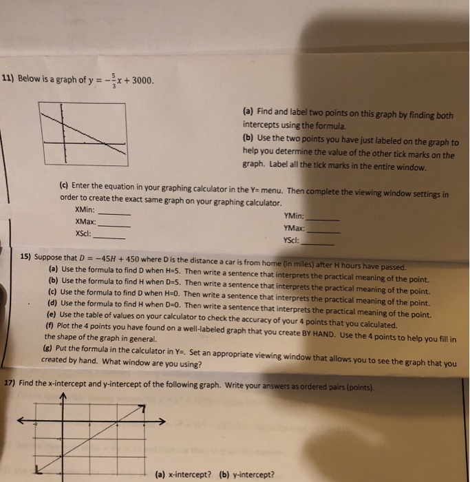 Solved 11) Below is a graph of y+3000. (a) Find and label | Chegg.com