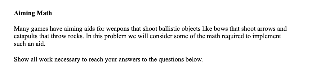 Solved Aiming Math Many games have aiming aids for weapons | Chegg.com