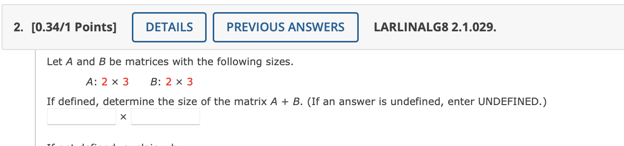 Solved Let A and B be matrices with the following sizes. | Chegg.com