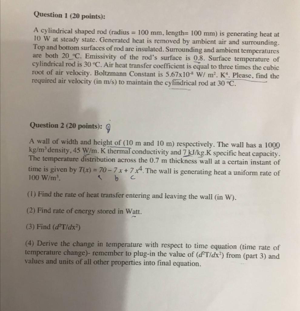 Solved Question 1 ( 20 points): A cylindrical shaped rod | Chegg.com