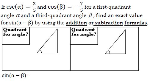 Solved If csc(a) = and cos(B) = - for a first-quadrant angle | Chegg.com