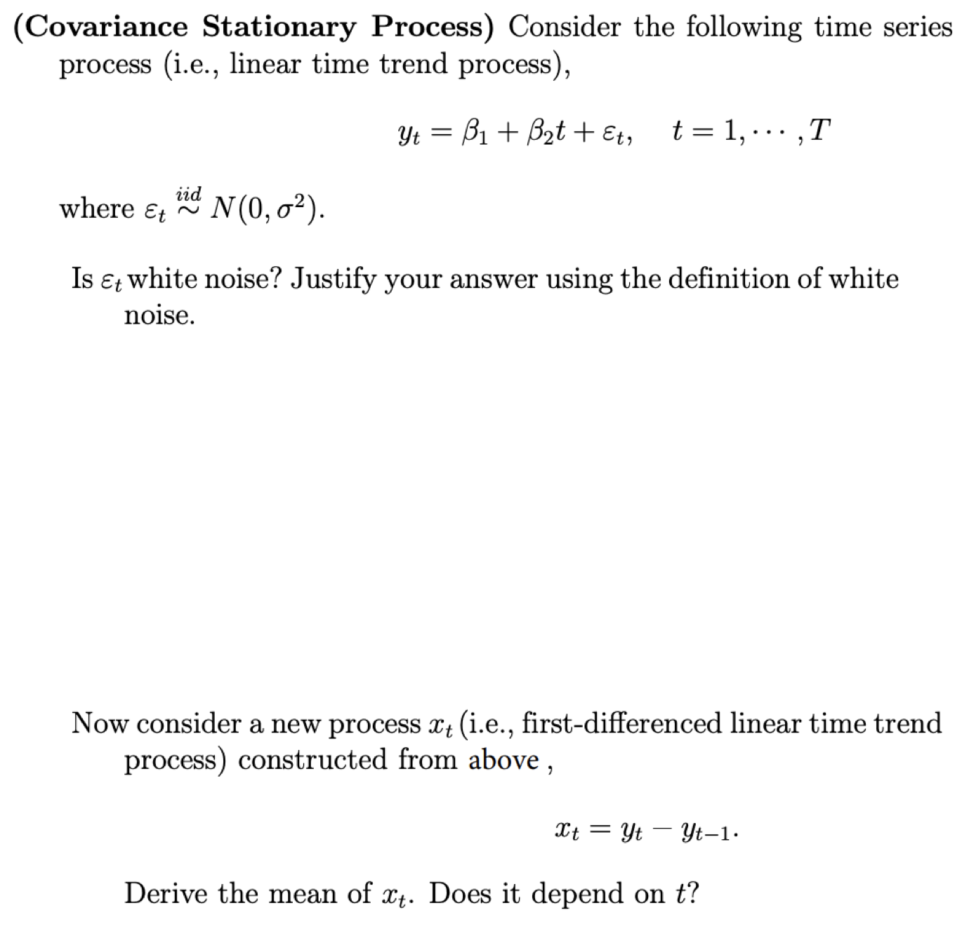 (Covariance Stationary Process) Consider the | Chegg.com