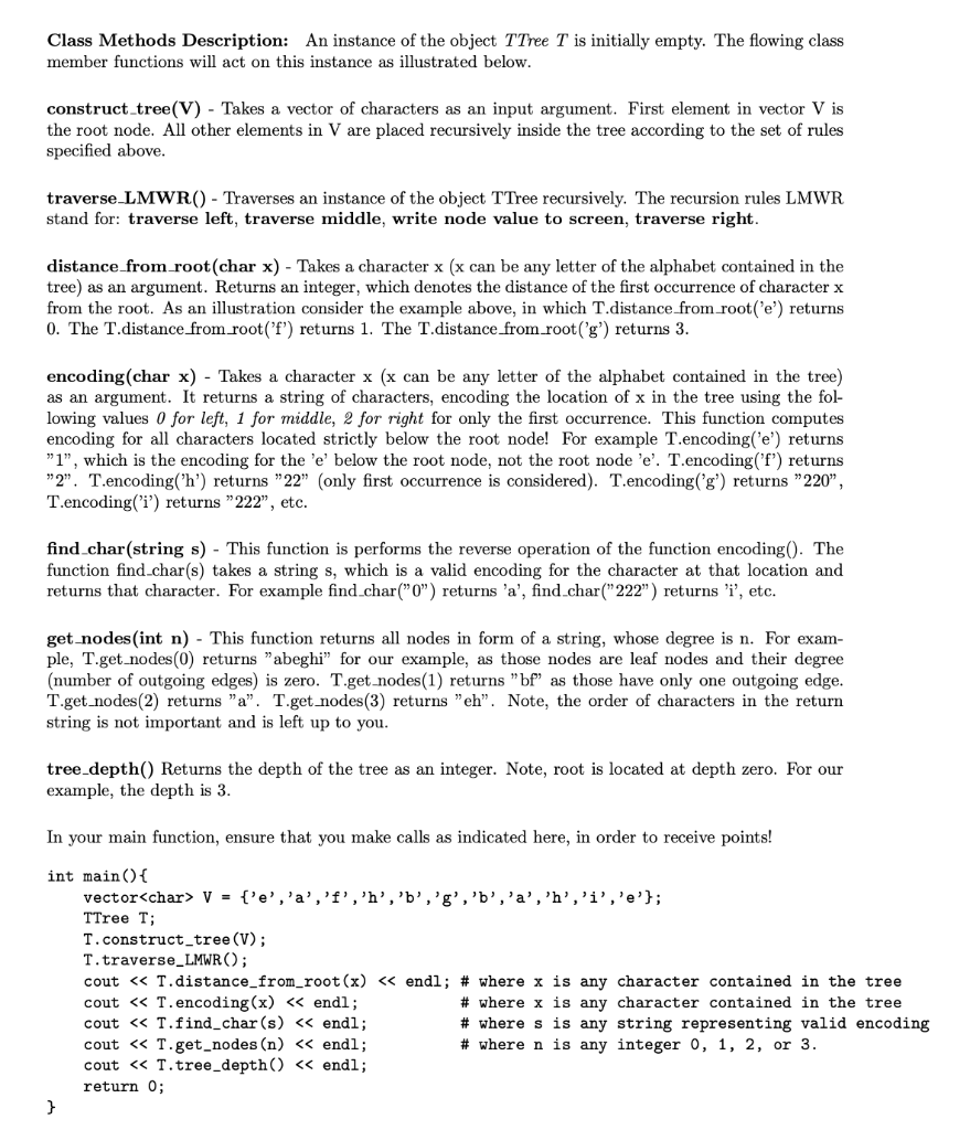 Solved Write a C++ implementation for a recursive ternary | Chegg.com