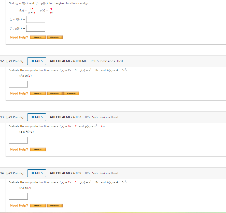 Solved Find (gof)(x) and (fog)(x) for the given functions | Chegg.com