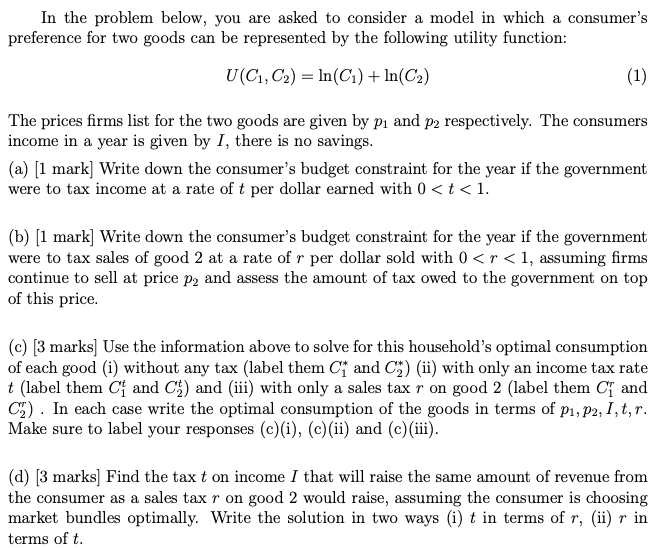 In the problem below, you are asked to consider a | Chegg.com