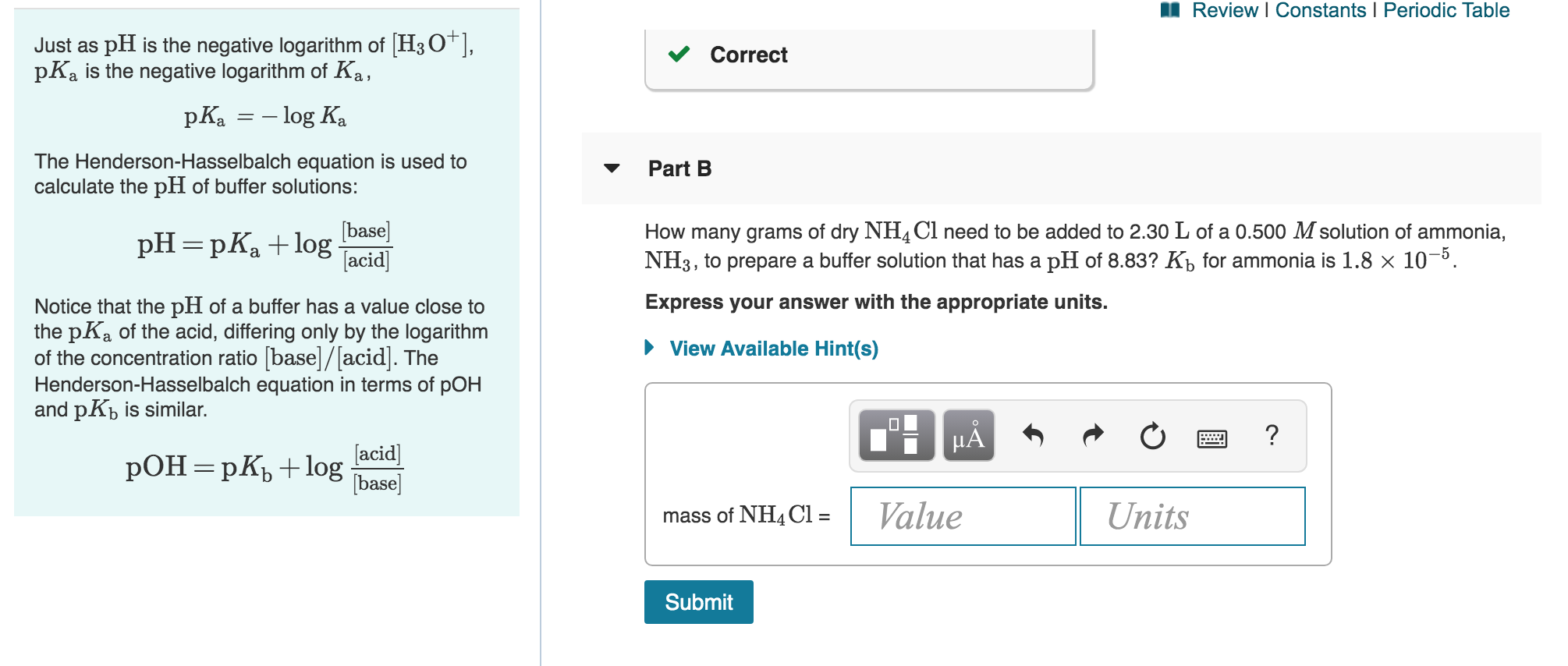 Solved A Review Constants | Periodic Table Correct Just as | Chegg.com