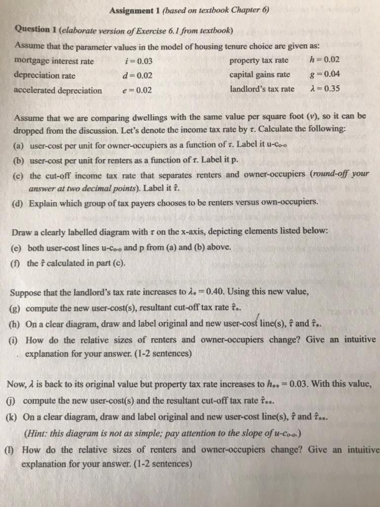 Assignment 1 (based on textbook Chapter 6) Question 1 | Chegg.com