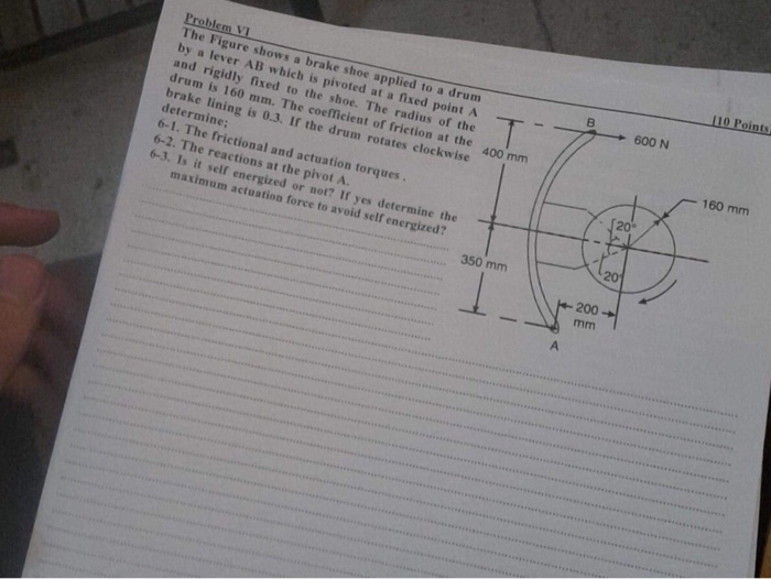 Solved The Figure by a lever AB which is pivoted at a fixed | Chegg.com