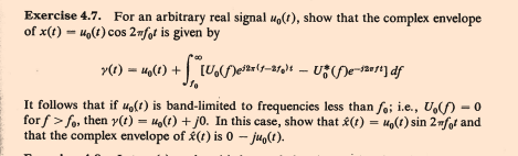 Solved Exercise 4.7. For an arbitrary real signal u0(t), | Chegg.com