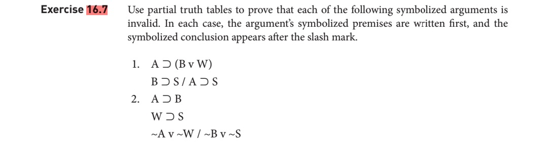 Solved Exercise 16.7 Use partial truth tables to prove that | Chegg.com