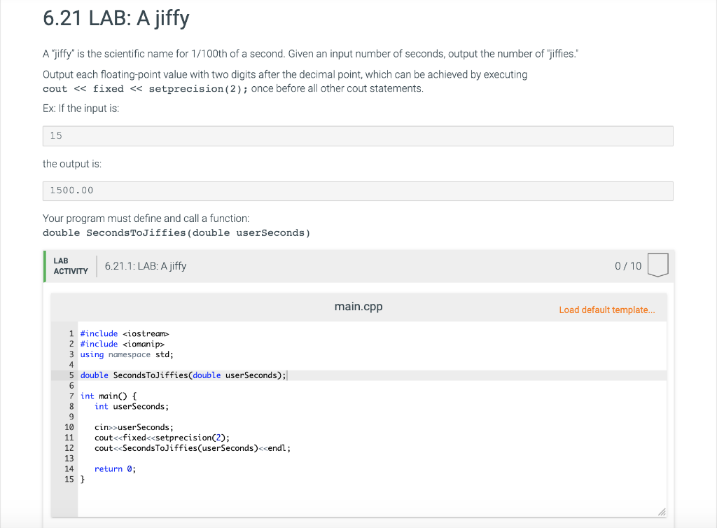 Solved: 6.21 LAB: A Jiffy Ajiffy" Is The Scientific Name F... | Chegg.com