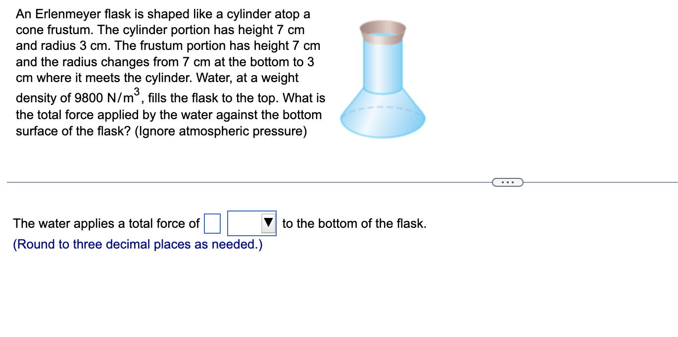 Solved An Erlenmeyer flask is shaped like a cylinder atop a | Chegg.com