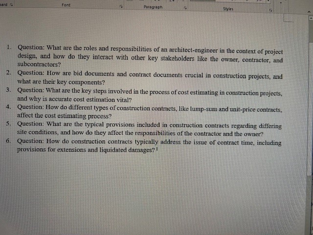 Solved 1. ﻿Question: What are the roles and responsibilities | Chegg.com