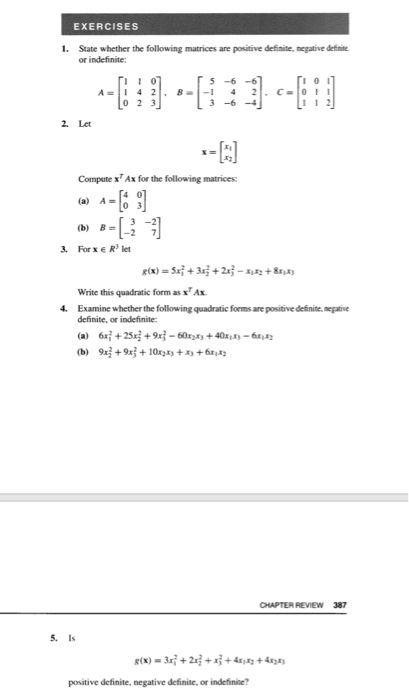 Solved EXERCISES 1. State whether the following matrices are | Chegg.com