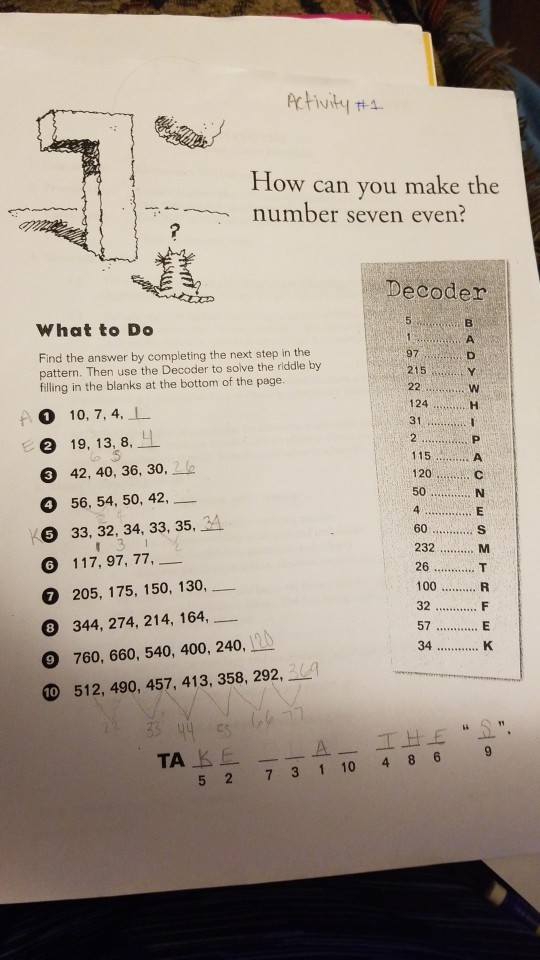 Solved How can you make the number seven even? Decoder What | Chegg.com