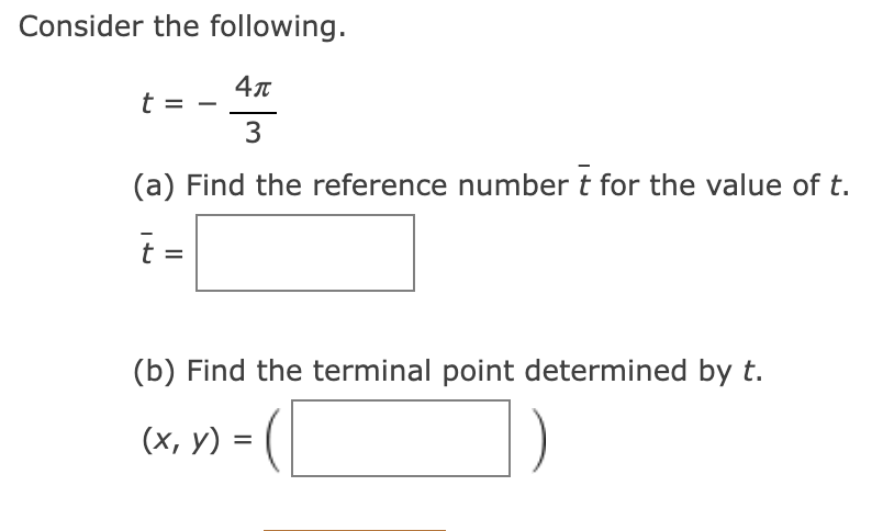 Solved Consider the following. t=−32π (a) Find the reference | Chegg.com