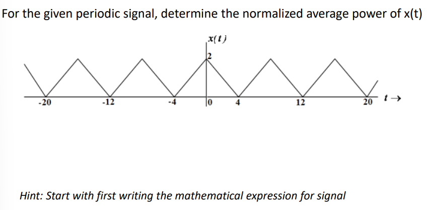 Solved For The Given Periodic Signal Determine The