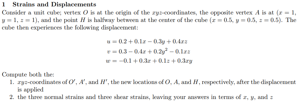 Solved Consider a unit cube; vertex O ﻿is at the origin of | Chegg.com
