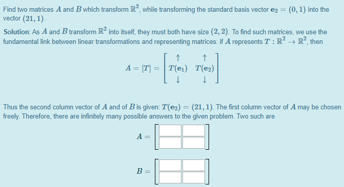 Solved Find two matrices A and B which transform RP, while | Chegg.com