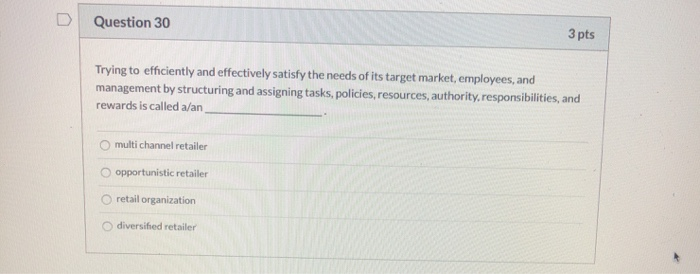 Solved Question 30 3 pts Trying to efficiently and | Chegg.com