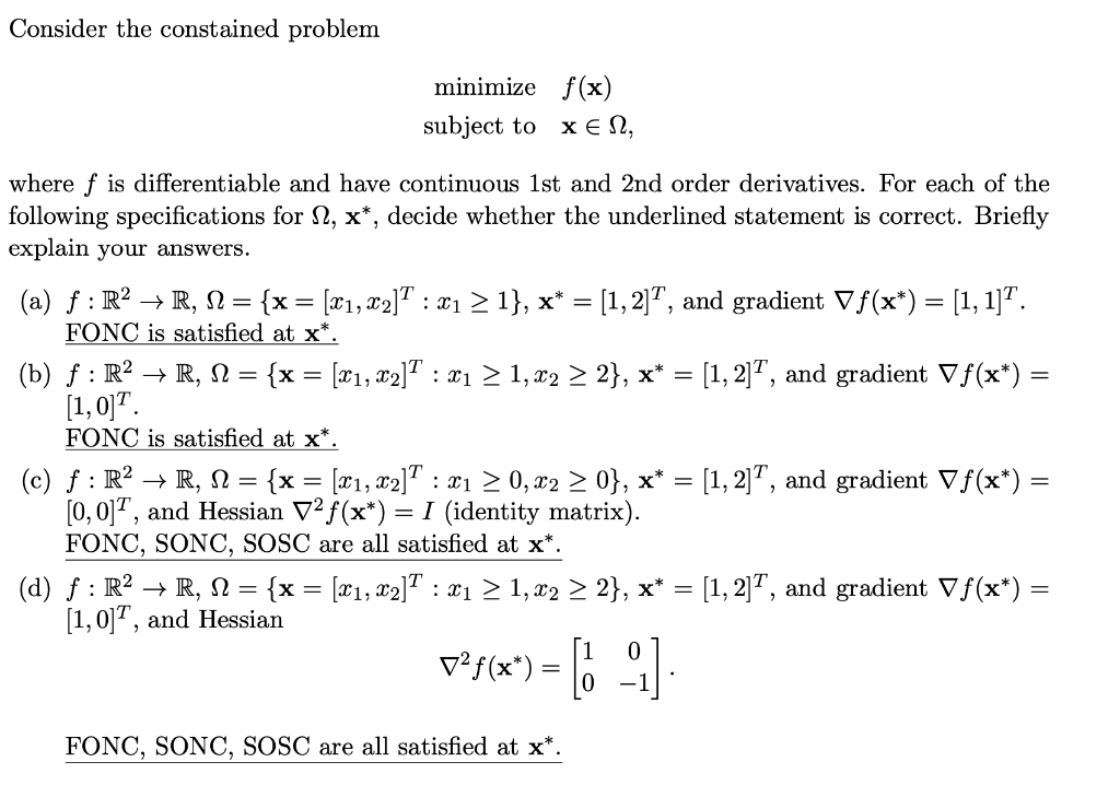 Solved Consider the constained problem minimize f(x) subject | Chegg.com