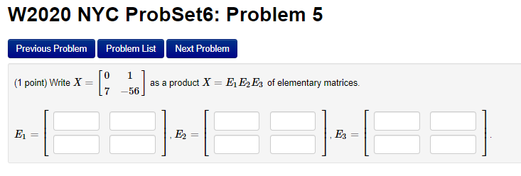 Solved W2020 NYC ProbSet6: Problem 5 Previous Problem | Chegg.com