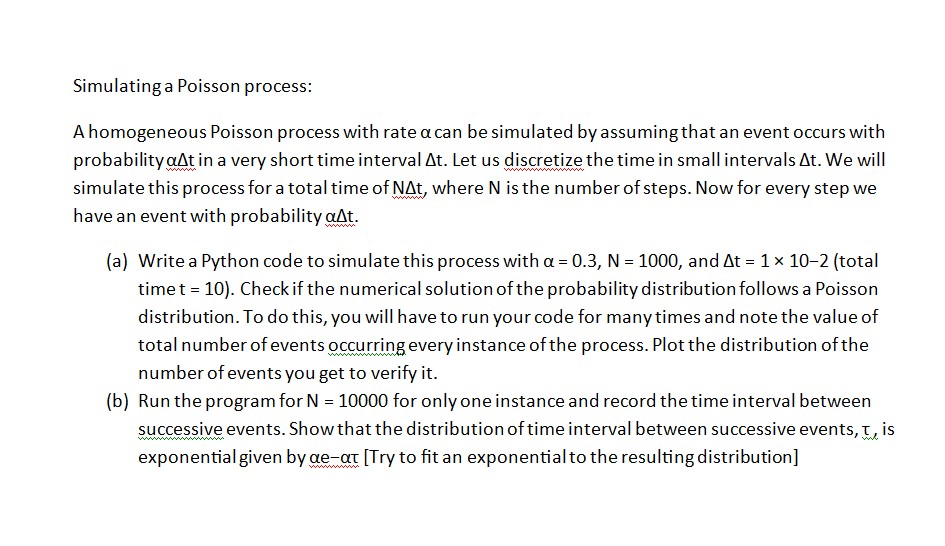 Simulating a Poisson process: A homogeneous Poisson | Chegg.com